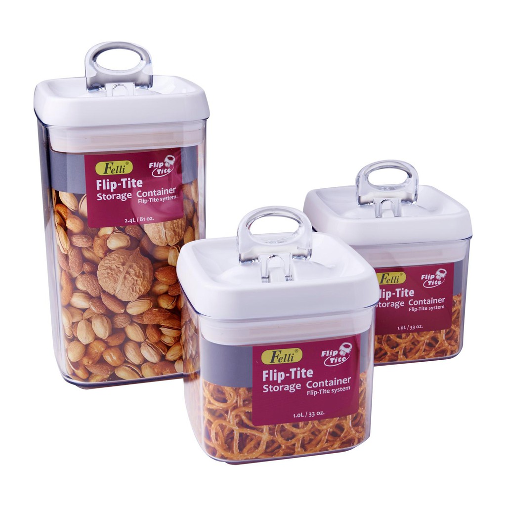 Felli Flip Tite Container 3Pcs Set | Shopee Singapore