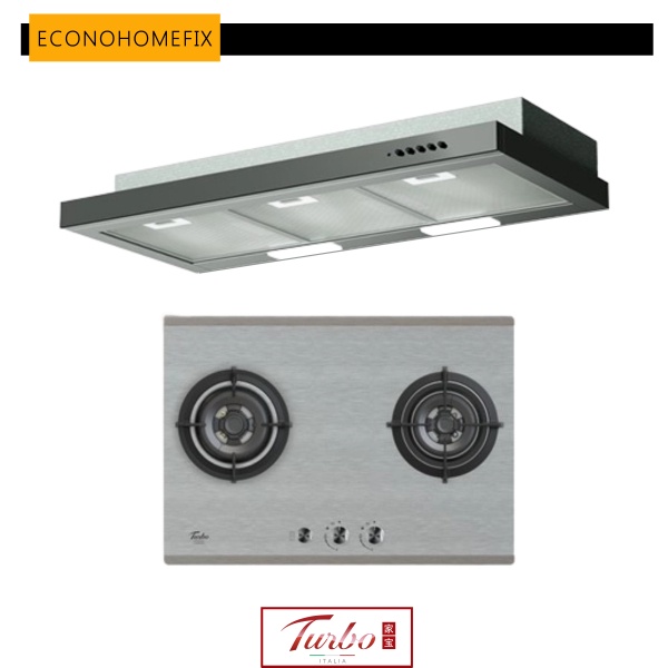 [ TURBO ] [PACKAGE HOOD+ HOB ] Turbo Incanto T702SSV 70cm 2 burners built-in hob + TSL-902 90cm ...