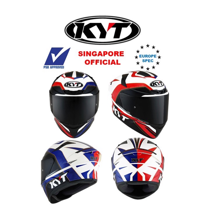 KYT TT Course Grand Prix Red Blue Full Face Helmet PSB Approved ...