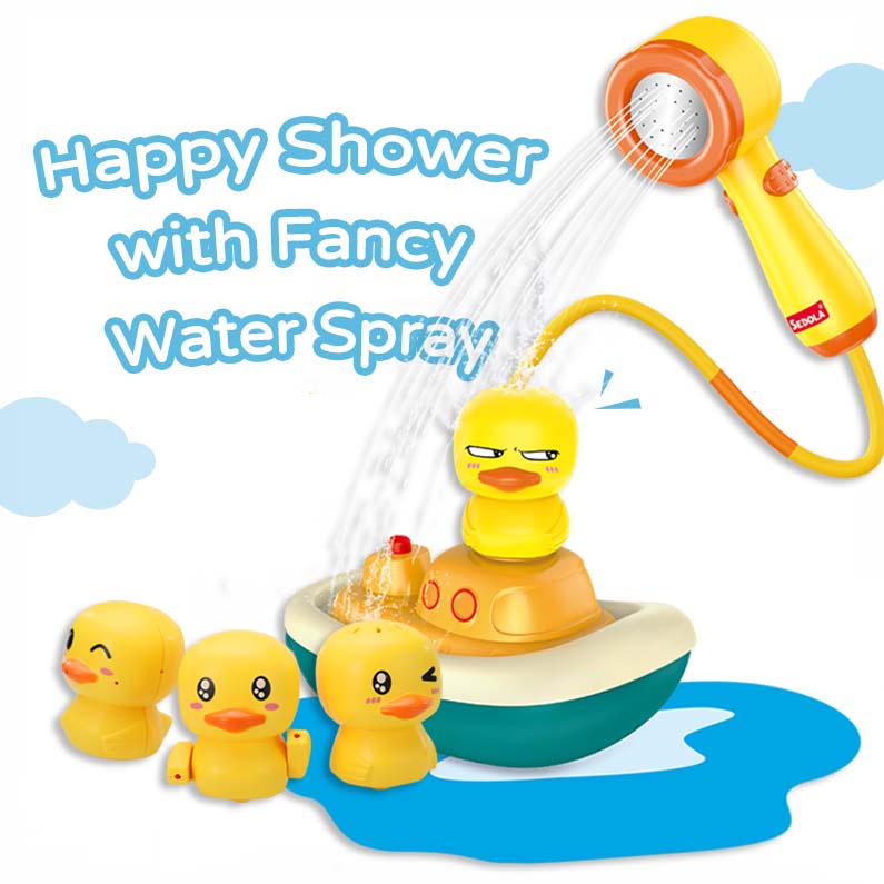 Baby Bath Toys Electric Water Spray Jet Rotate Boat Duck Playing Water ...