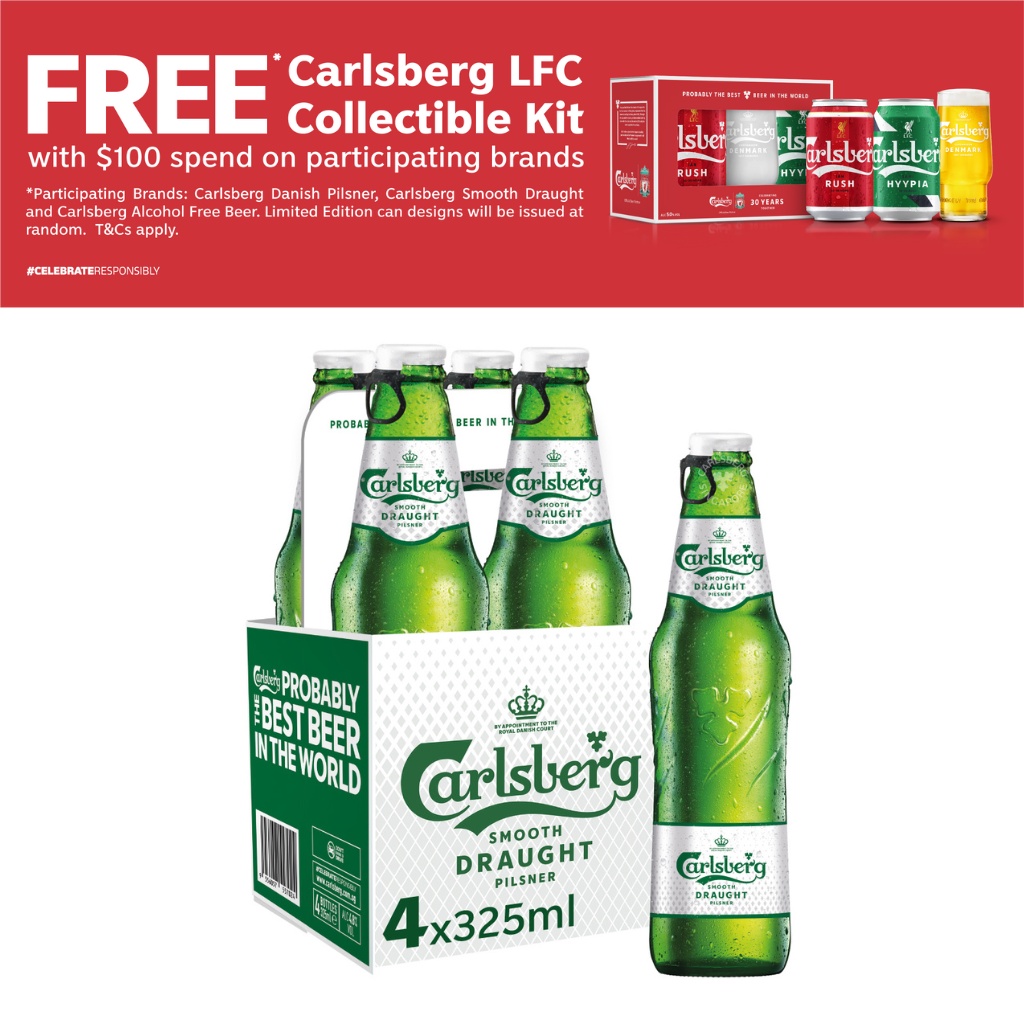 Carlsberg Smooth Draught Beer 325ml Pint Bottle [Bundle of 4] | Shopee ...
