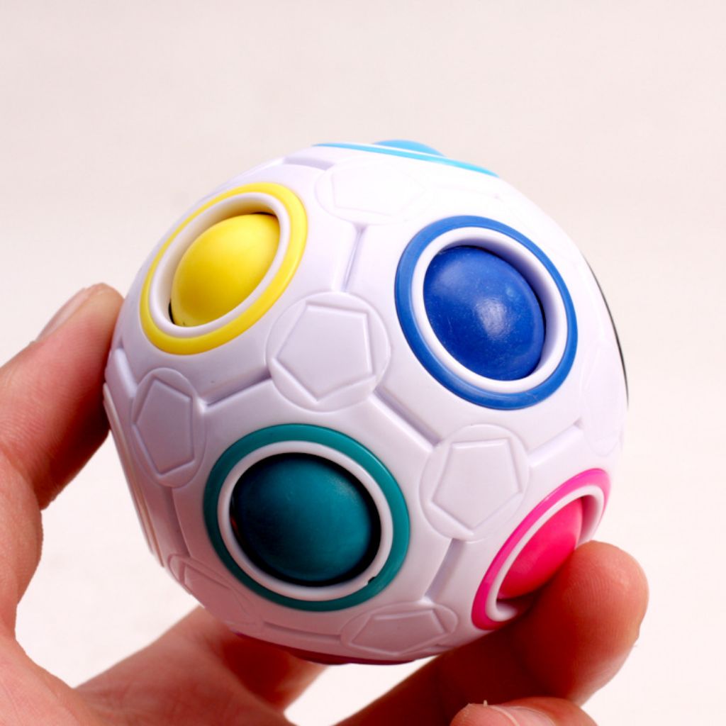 Rainbow Puzzle Ball Stress Balls Cube Fidget Toy Brain Teasers Games ...