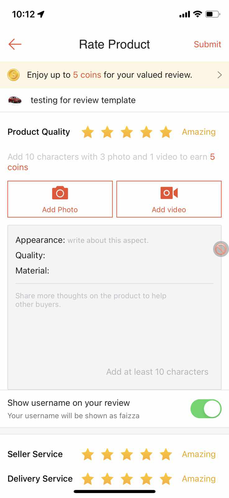 Overall product rating calculation logic