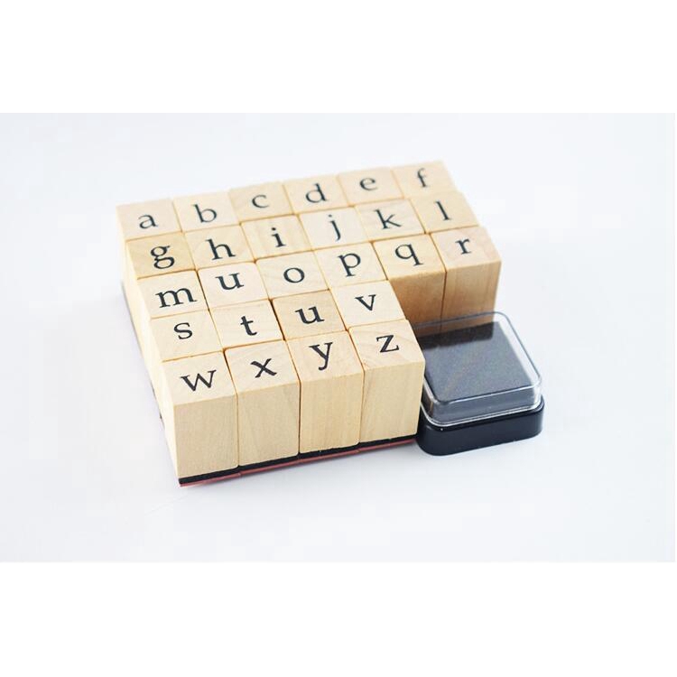 Wooden Upper Case Lower Case Stamp ABC Alphabet Stamps for Scrapbooking ...