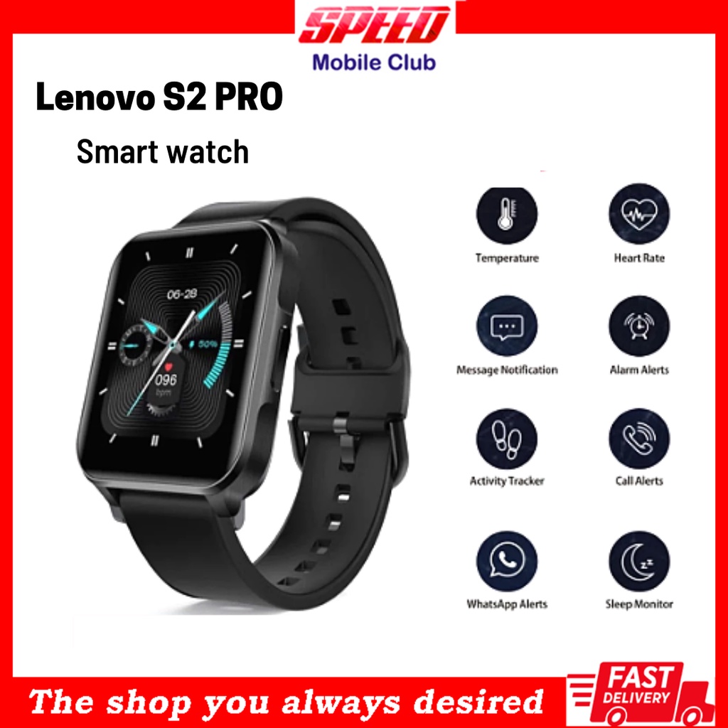 Lenovo S2 Pro Smart Watch (HD Full Color Touch Screen, Heart Rate ...