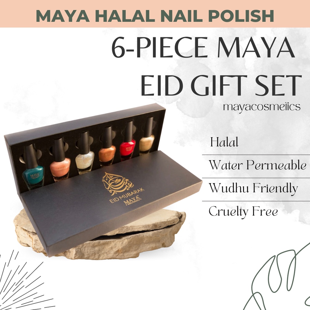 Maya Cosmetics Halal Nail Polish Eid Gift Set (6pcs) | Shopee Singapore