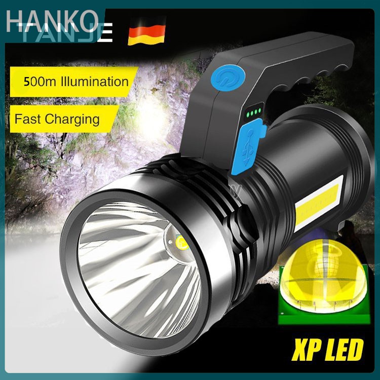 Super High Power LED Flashlight Outdoor Handheld Portable Long Shots ...