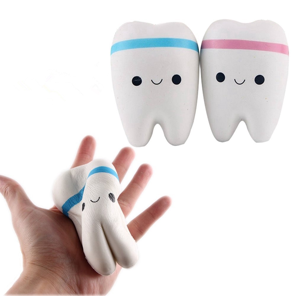 Cute Cartoon Tooth Pendant Squishy Toy Slow Rising Hand Spinner Teeth ...