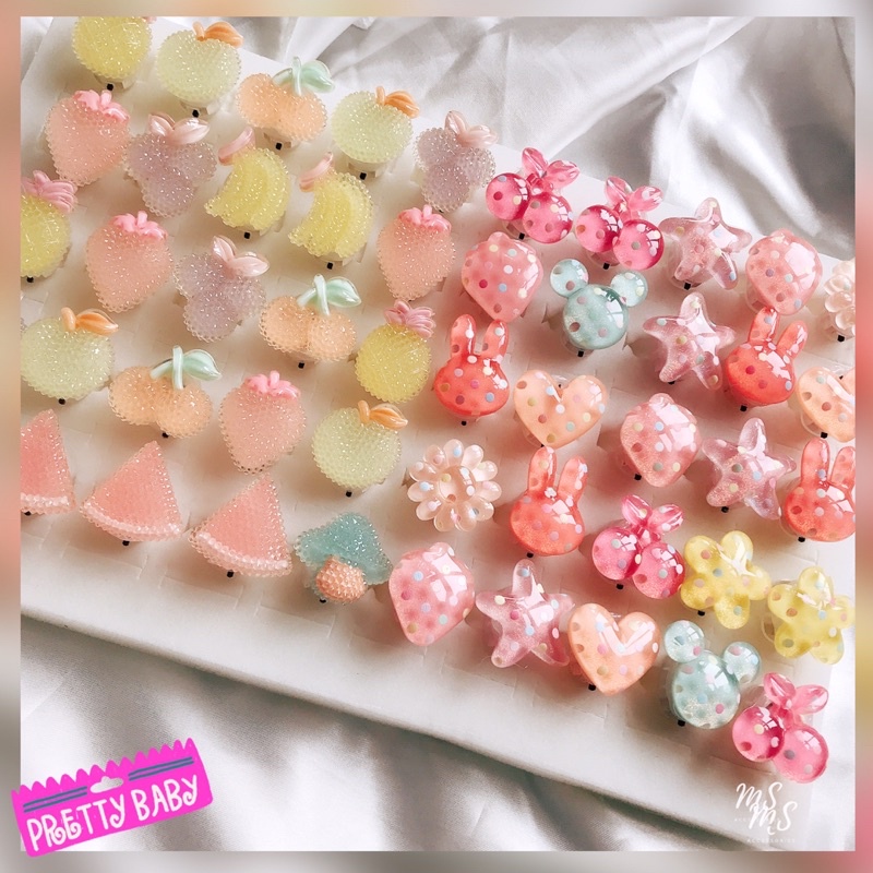 [SG Stock] Acrylic Fruits Vegetables Shapes Ring with Light Jewel ...