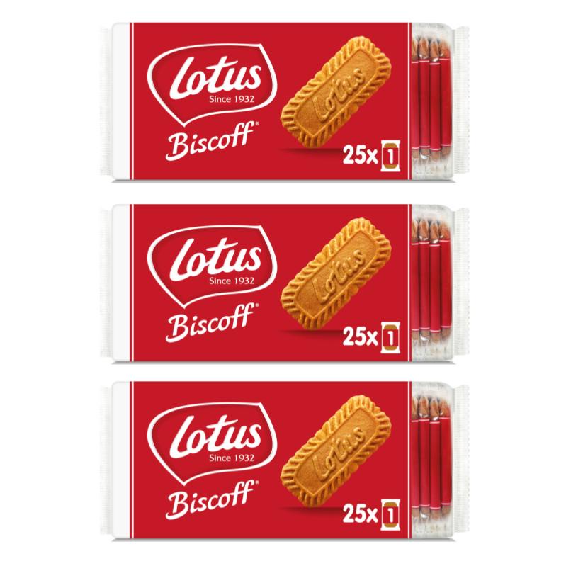 [Bundle of 3] Lotus Original Caramelised Biscuits 25 x 1s (156g) (Halal ...