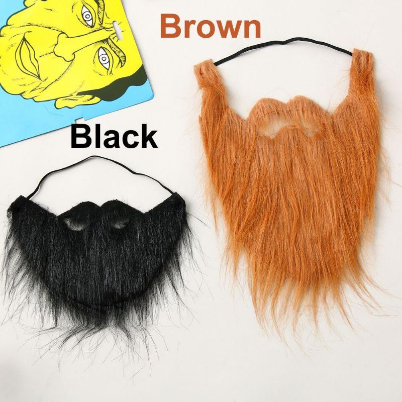 fake beard moustache Halloween viking hairy face long beard mask Dinner ...