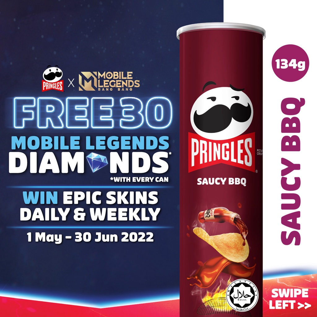 Pringles Galaxy Potato Chips, Saucy BBQ, 134g (Halal) | Shopee Singapore