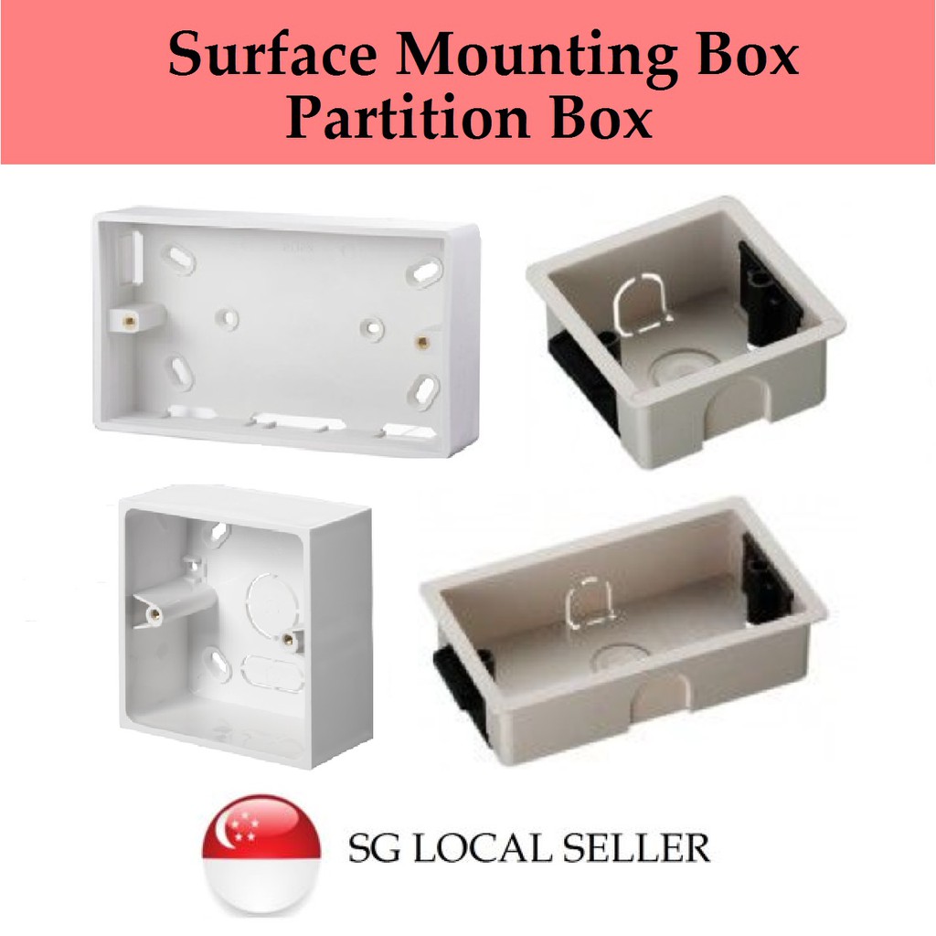 [Bundle of 4] 1Gang 2Gang Switch Socket Surface Mounting Box Partition ...