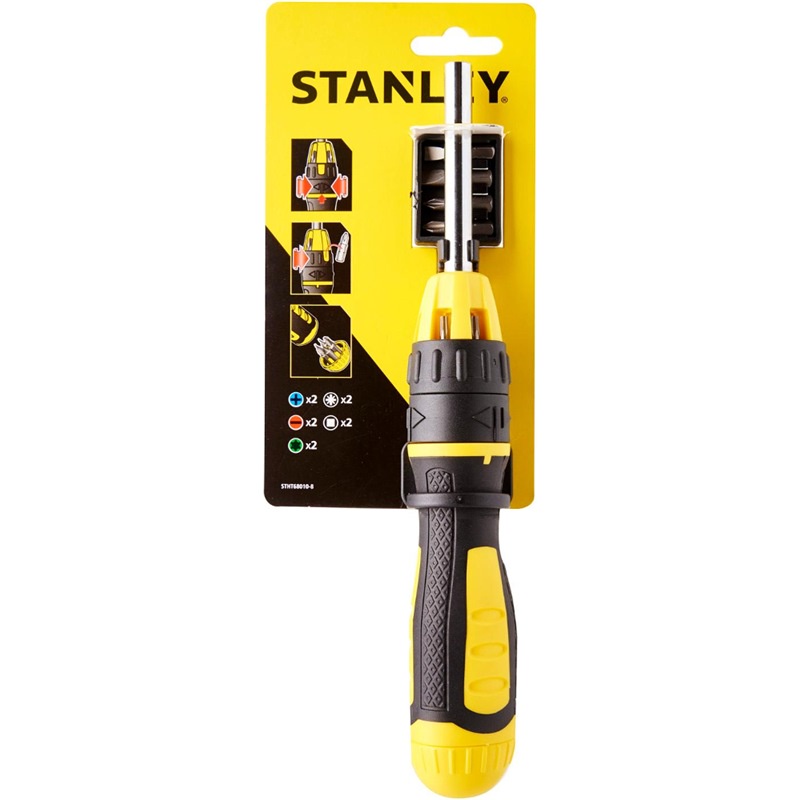 STANLEY 10 PIECE MULTI BIT RATCHET SCREWDRIVER STHT68010-8 | Shopee ...