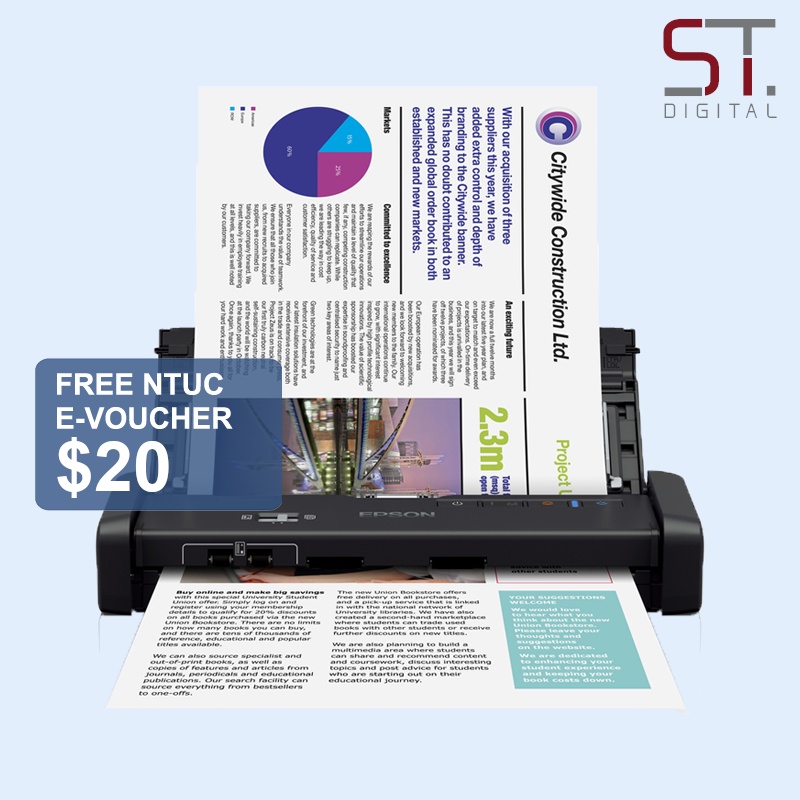 Epson WorkForce DS-310 Portable Sheet-fed Document Scanner ds310 ds 310 ...