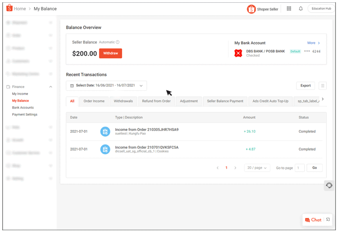 How to Withdraw Income from Seller Balance | Shopee PH Seller Education Hub