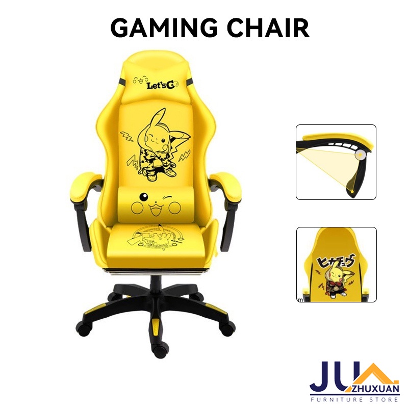 Office Chair Pikachu Home Gaming Chair Cute Leisure Chair | Shopee ...