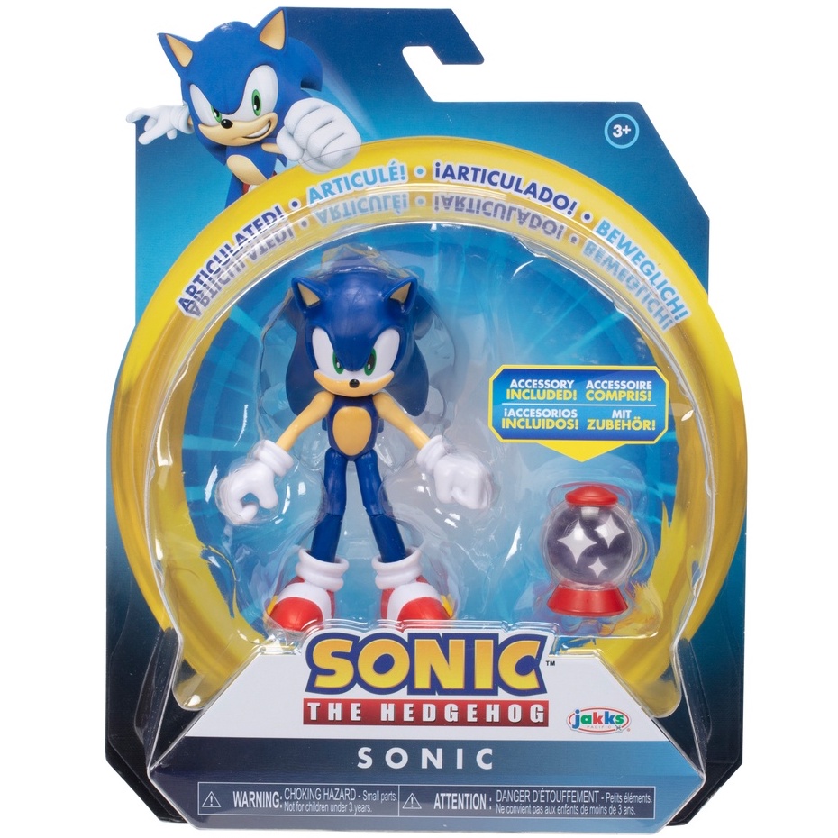 Sonic The Hedgehog 4-inch Sonic (Modern) with Invincible Item Box ...