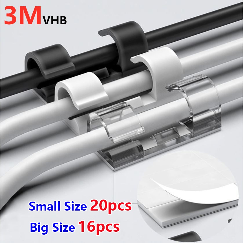 20/16 PCS Wire Holder Cable Clips Self Adhesive Clamp for Home Cord ...