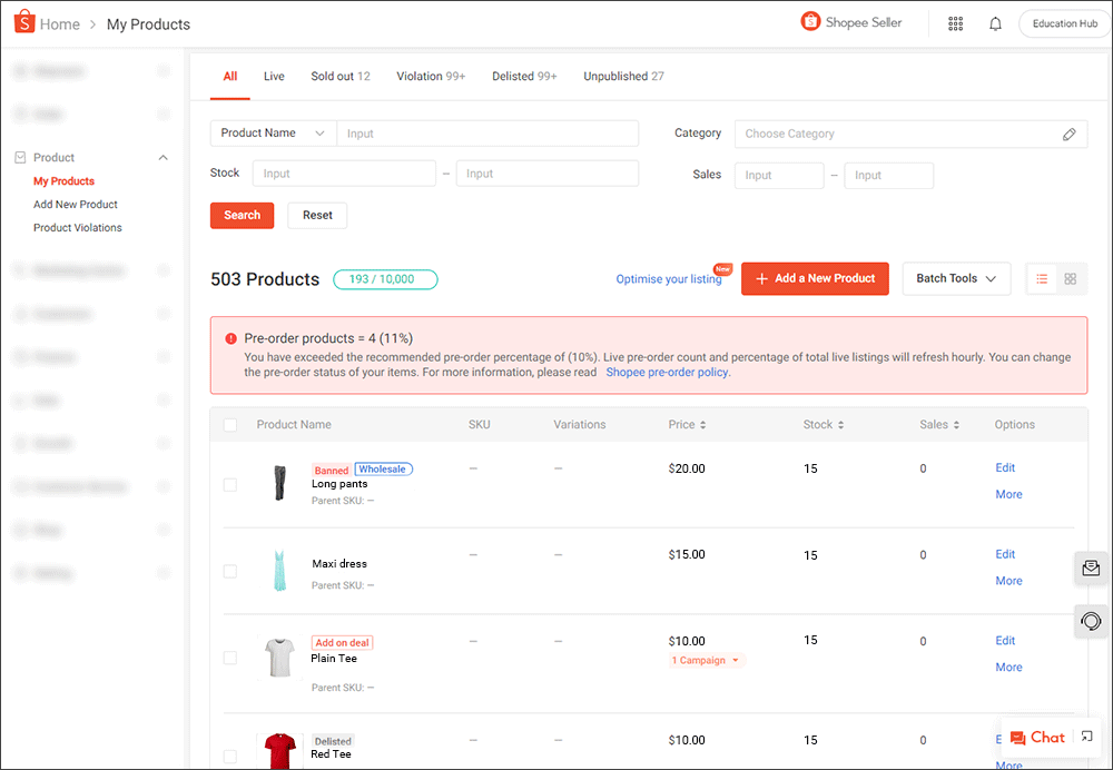 Pre-order listings | Shopee SG Seller Education Hub