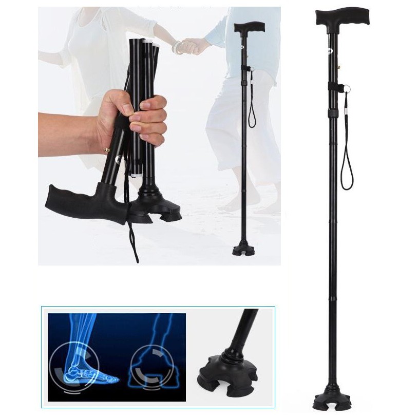 Medical grade foldable walking stick Height adjustable Elderly Safety ... Medical grade foldable walking stick Height adjustable Elderly Safety ...