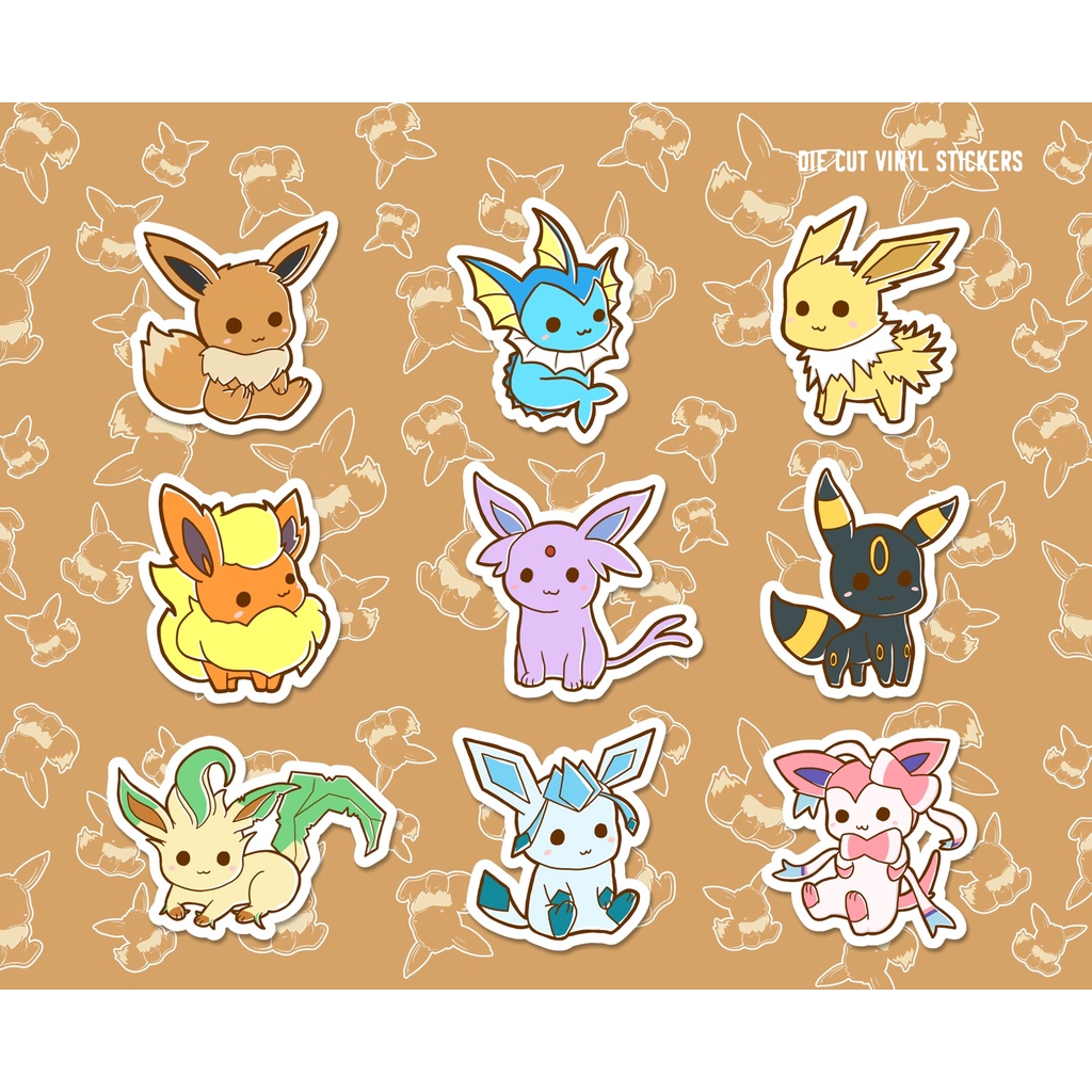 Eevee Pokemon Eeveelution Laptop Decal Diecut Vinyl Stickers | Shopee ...