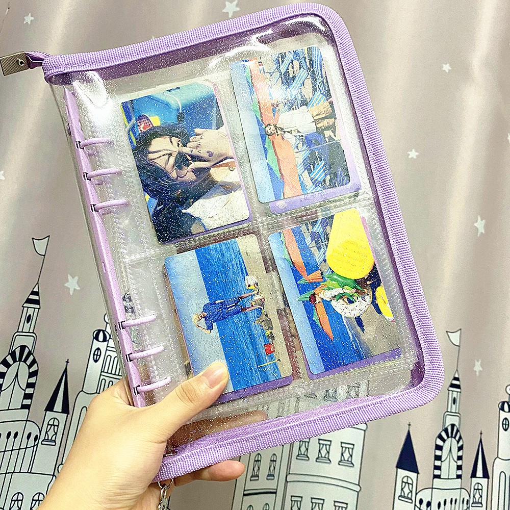 Korean A5 binder transparent photocard binder zipper A5 6-hole loose ...