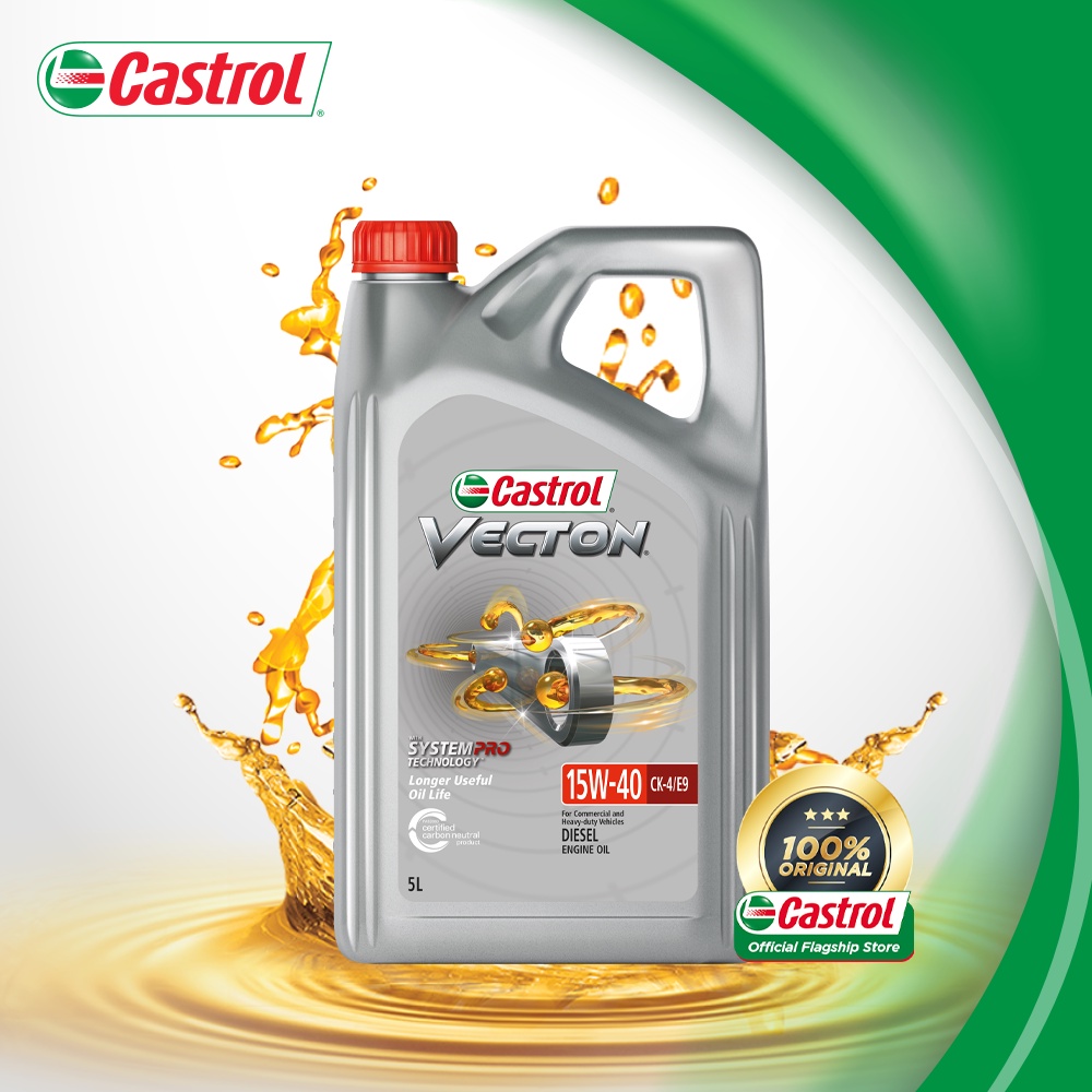 Castrol Vecton 15W-40 CK-4/E9 Engine Oil for Heavy Duty Diesel (5L ...