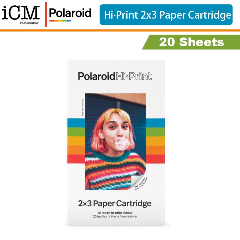 Polaroid Hi-Print Paper - 2x3 Paper Refills Cartridge (20 Sheets) Dye ...