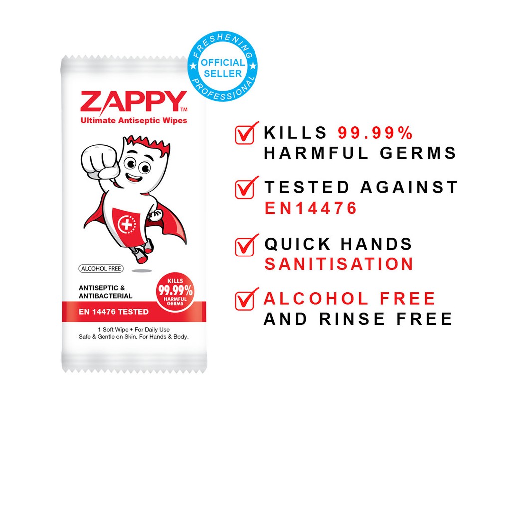 Zappy Ultimate Antiseptic Wipes 1s x 100 Sheets | Shopee Singapore
