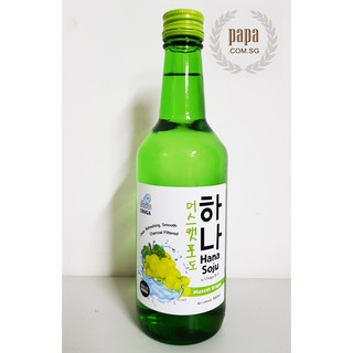 Hana Korean Soju - MUSCAT GRAPE - Charcoal Filtered - 8% ABV (6 x 360ml ...