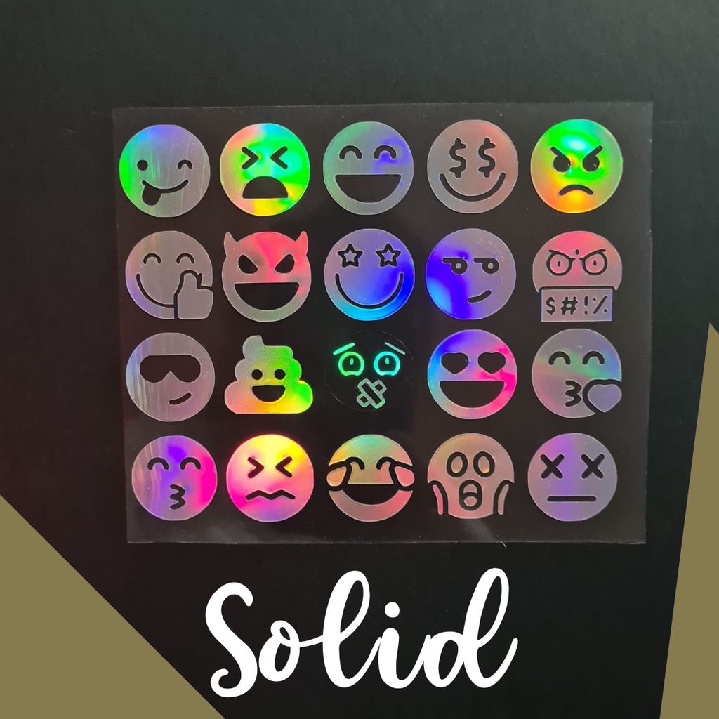 Customised Emoji Holographic Sticker Decal with Rainbow Reflective ...