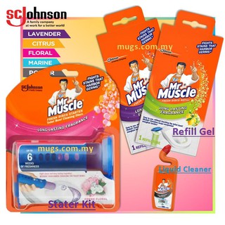 Mr Muscle Fresh Discs Starter Kit /Refill Citrus Floral Fresh Discs ...