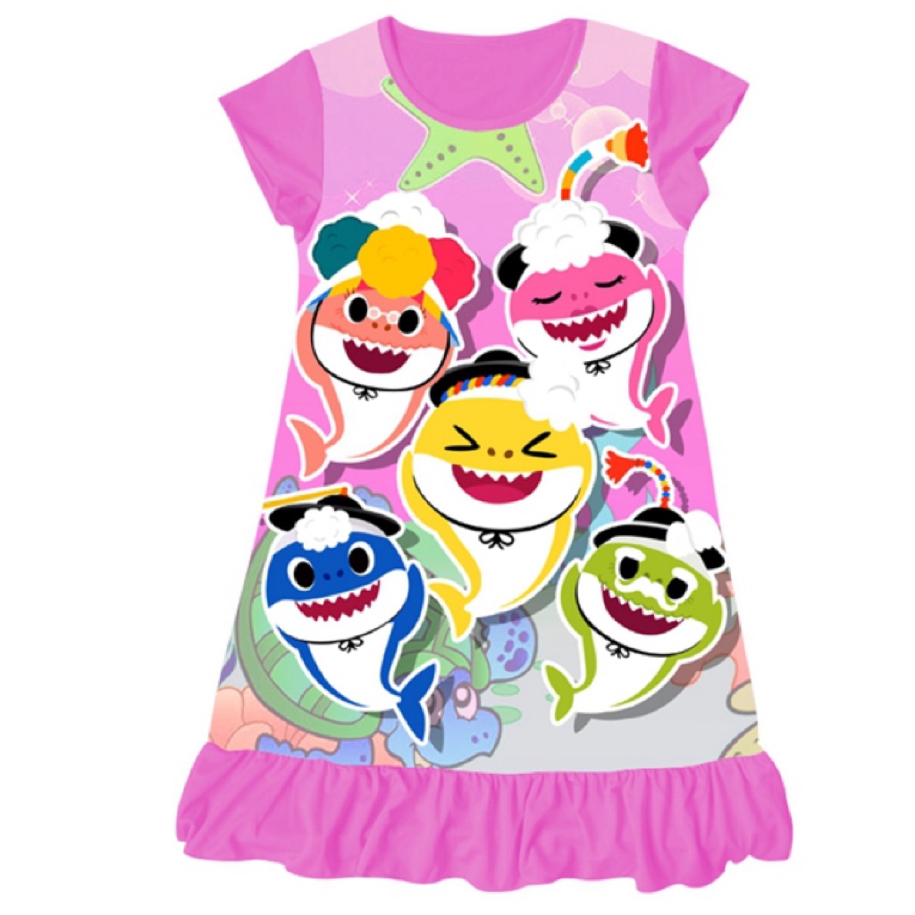 Baby shark Pyjamas dress ( 3 designs) | Shopee Singapore