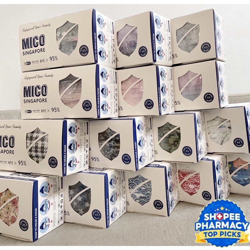 [SG BRAND] MICO Adult 3ply Disposable Mask BFE>95% Face Mask 50pcs/box ...