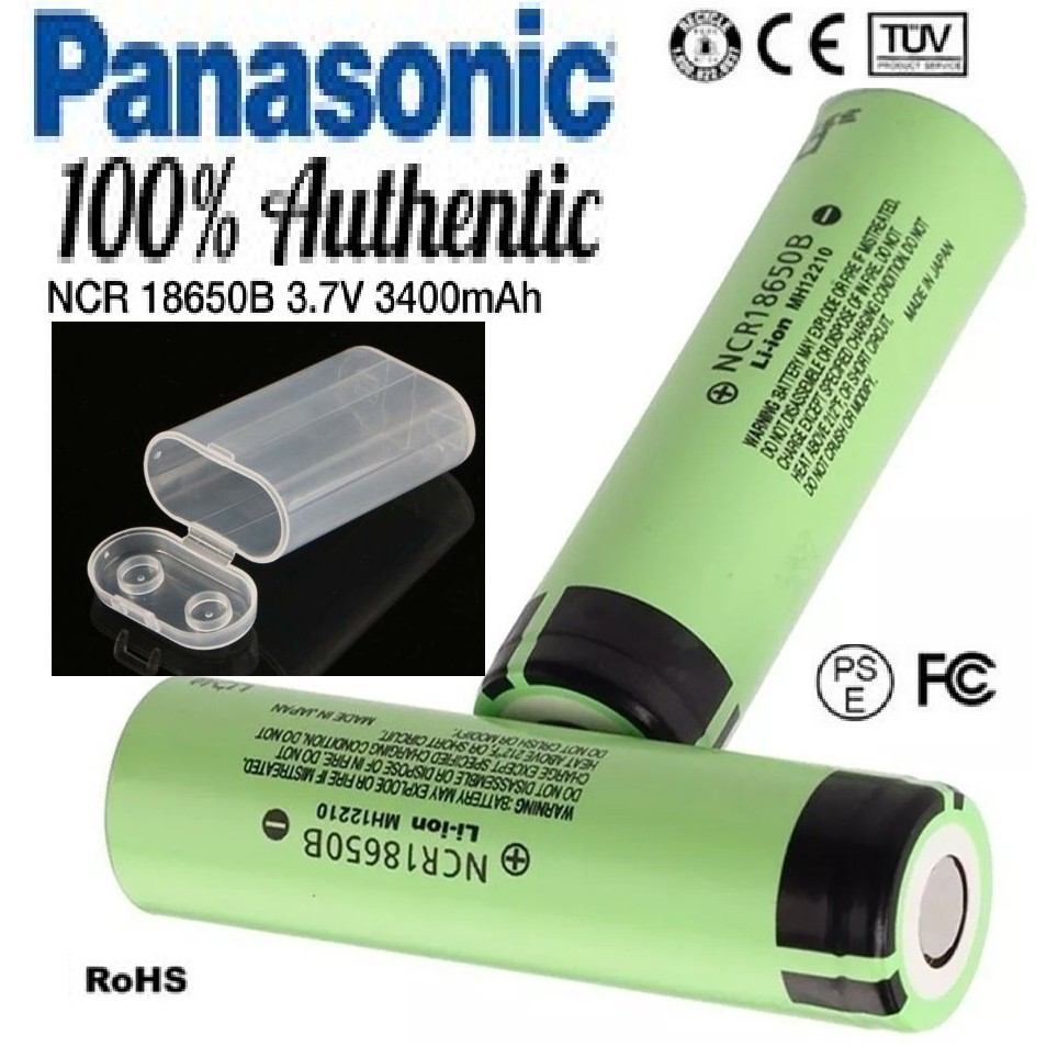 free battery holder 18650 3400mAh Panasonic Rechargeable Battery Flat ...