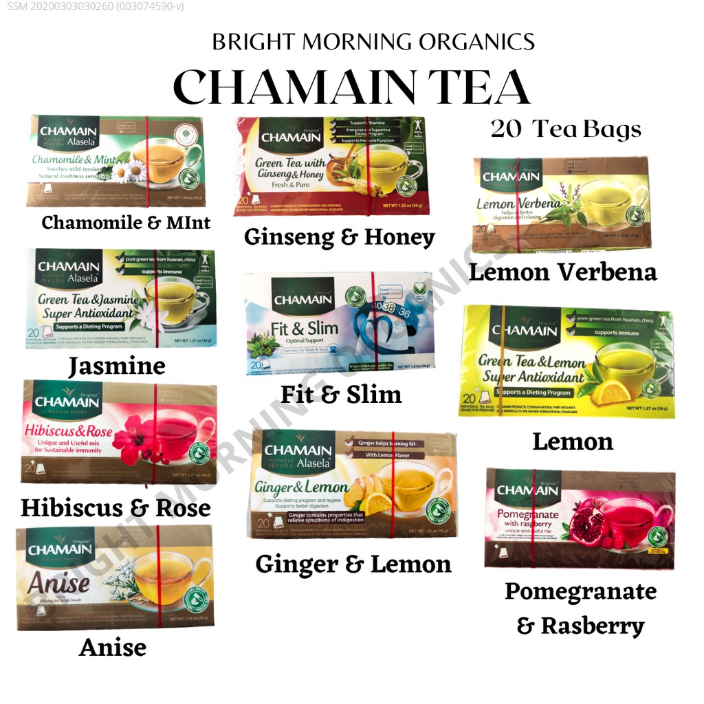 Herbal Tea (various flavour) CHAMAIN Green Tea imported from Syria (20 ...