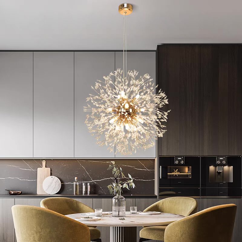 LED Firefly Pendant LightCrystal Chandelier Ceiling Light Fixture ...