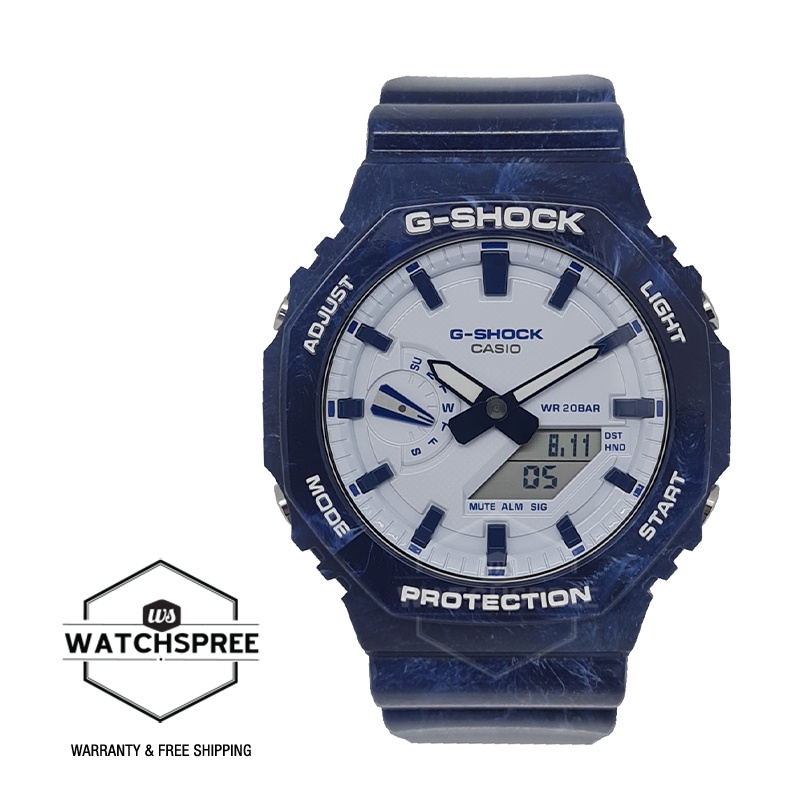 Casio G-Shock Carbon Core Guard Structure Blue Resin Band Watch ...