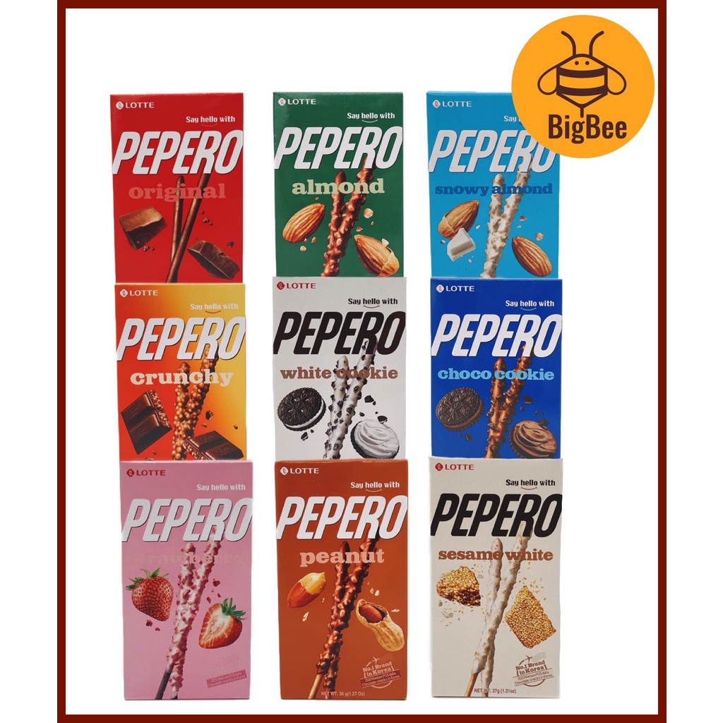 Lotte Pepero Stick - 32g / 39g x 3pkts Original / Almond / White ...
