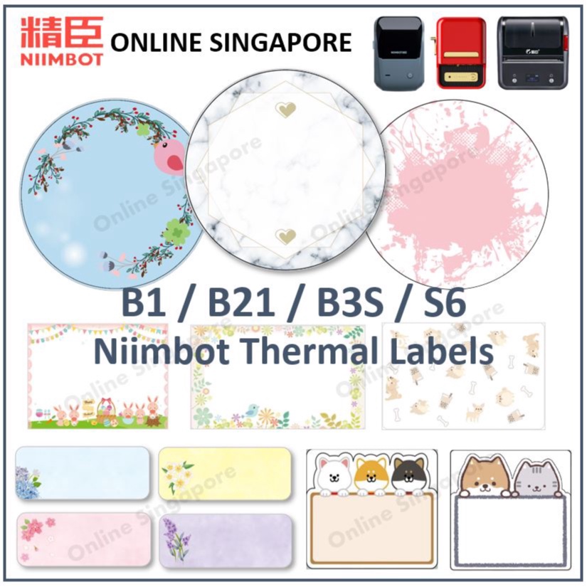 Niimbot B1/B21/B3S/S6 Thermal Label Roll Sticker Printing | Shopee ...