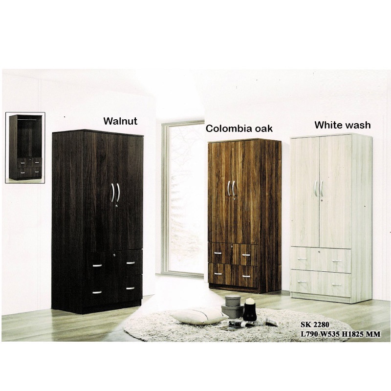 Large 2 Door Wardrobe (SK-2280) | Shopee Singapore