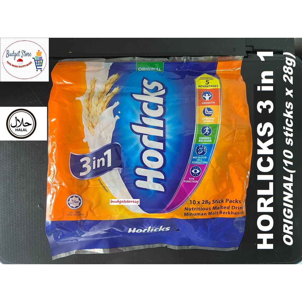 Horlicks 3 in 1 Instant Malted Drink - Original (10 sticks x 28g ...