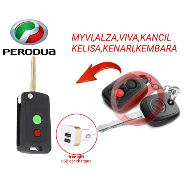 PERODUA FLIP KEY CASING FOR MYVI,ALZA,KELISA,KEMBARA,KANCIL | Shopee ...