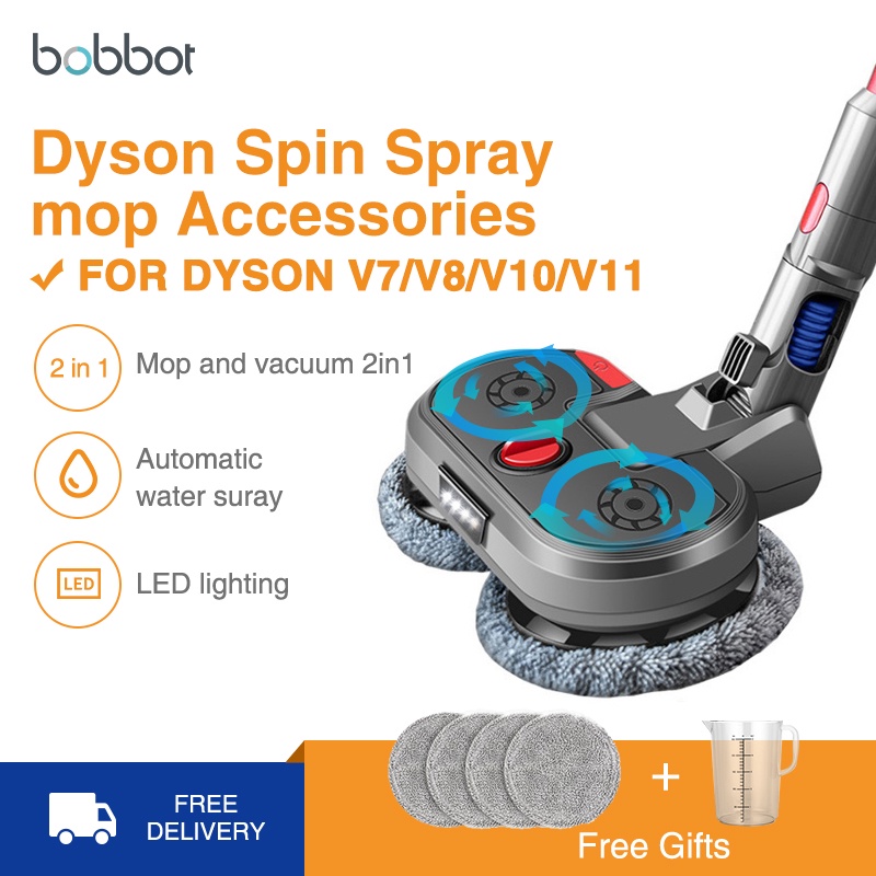 Bobbot Dyson Fluffy Electric Dry and Wet Mop Cleaning Head Compatible ...