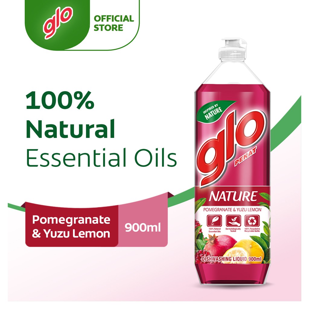 Glo Nature Pomegranate & Yuzu Lemon Dishwashing Liquid 900Ml | Shopee ...
