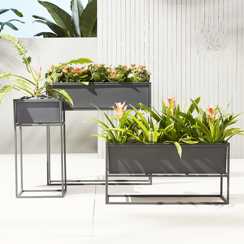 Iron partition flower stand corner green plant flower pot stand indoor ...