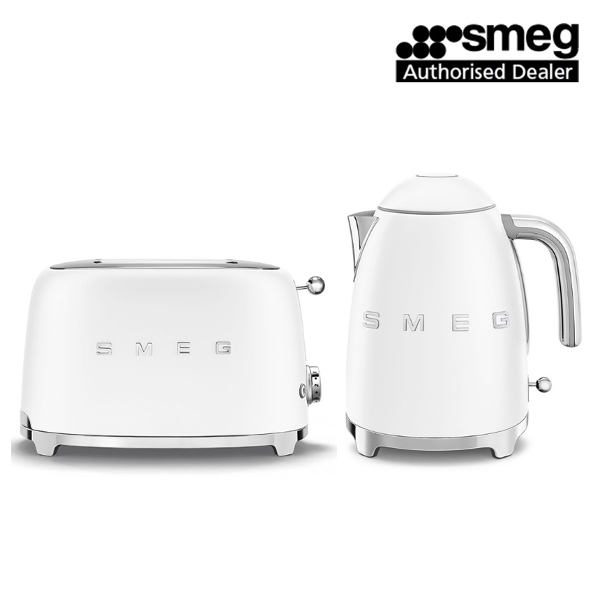 Smeg Breakfast Set - Kettle KLF03WHMUK + Toaster TSF01WHMUK (Matte ...