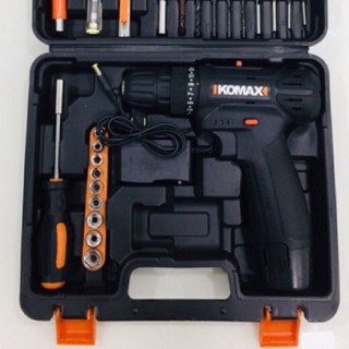KOMAX Cordless drill 12V + toolbox + 42 pcs accessories (IN STOCK ...