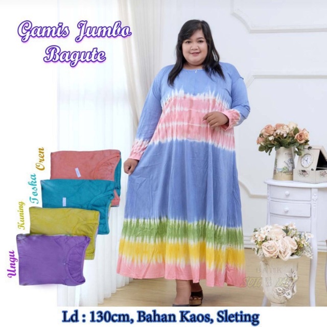 Rainbow Robe jumbo big size / Robe jumbo tiedy Woman | Shopee Singapore